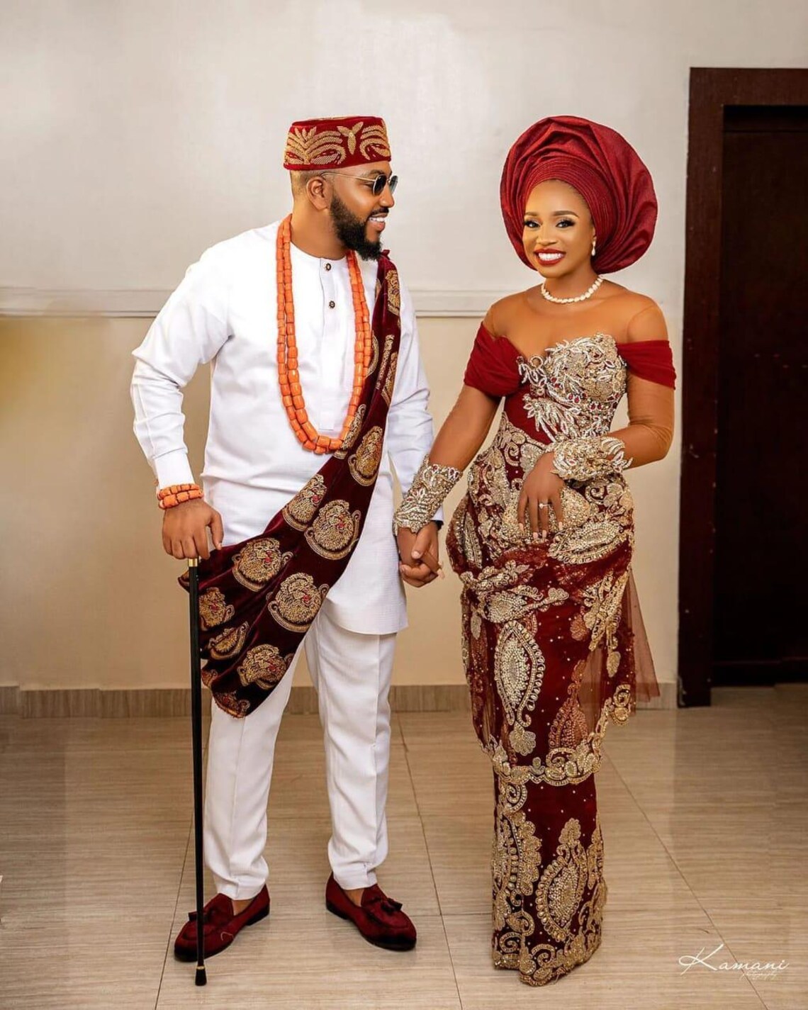 Traditional Wedding African Couple Engagement Outfit,corset Gown,agbada ...