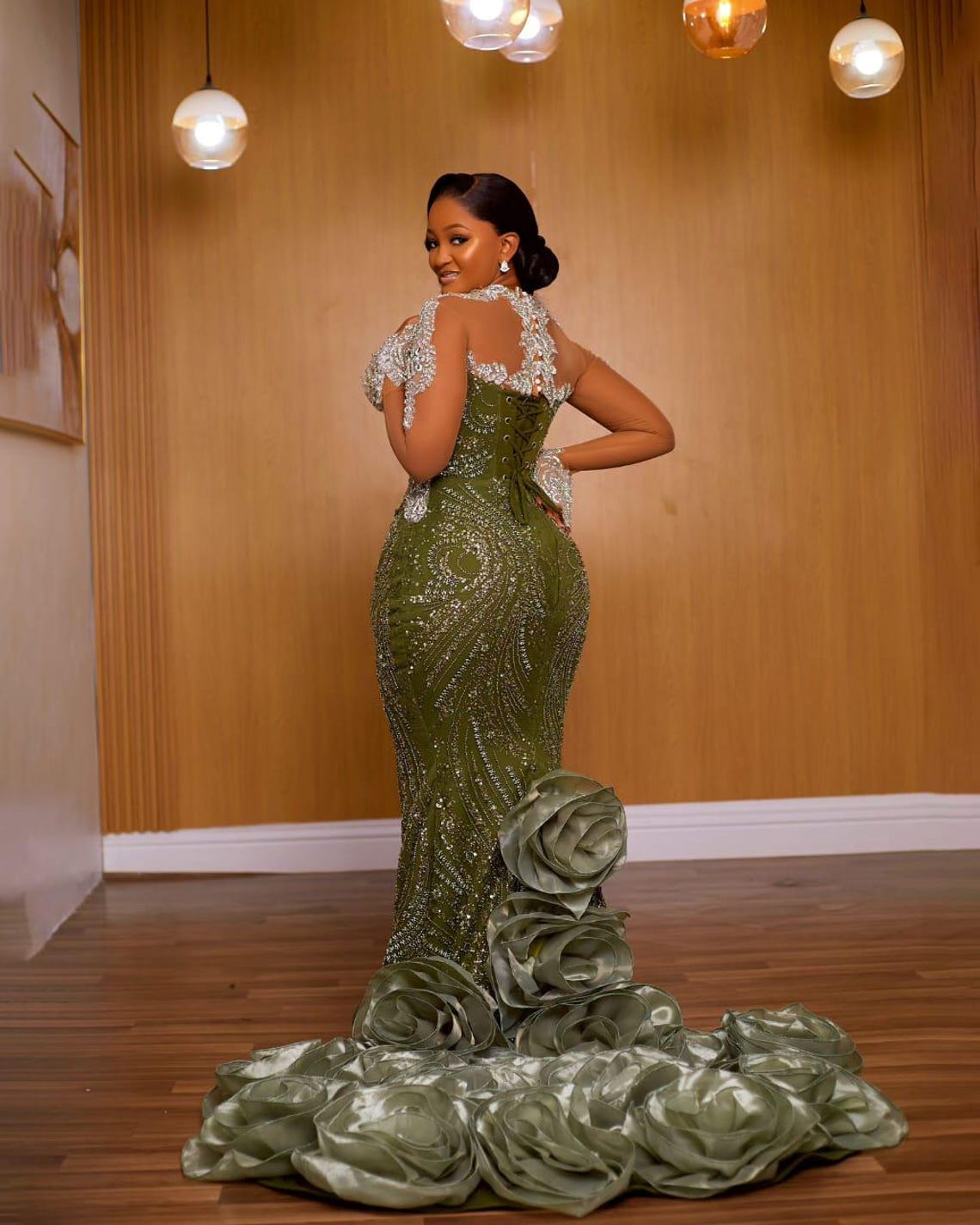 Well Structured Fully Beaded Corset Prom Bridal Wedding Custom Dress ...