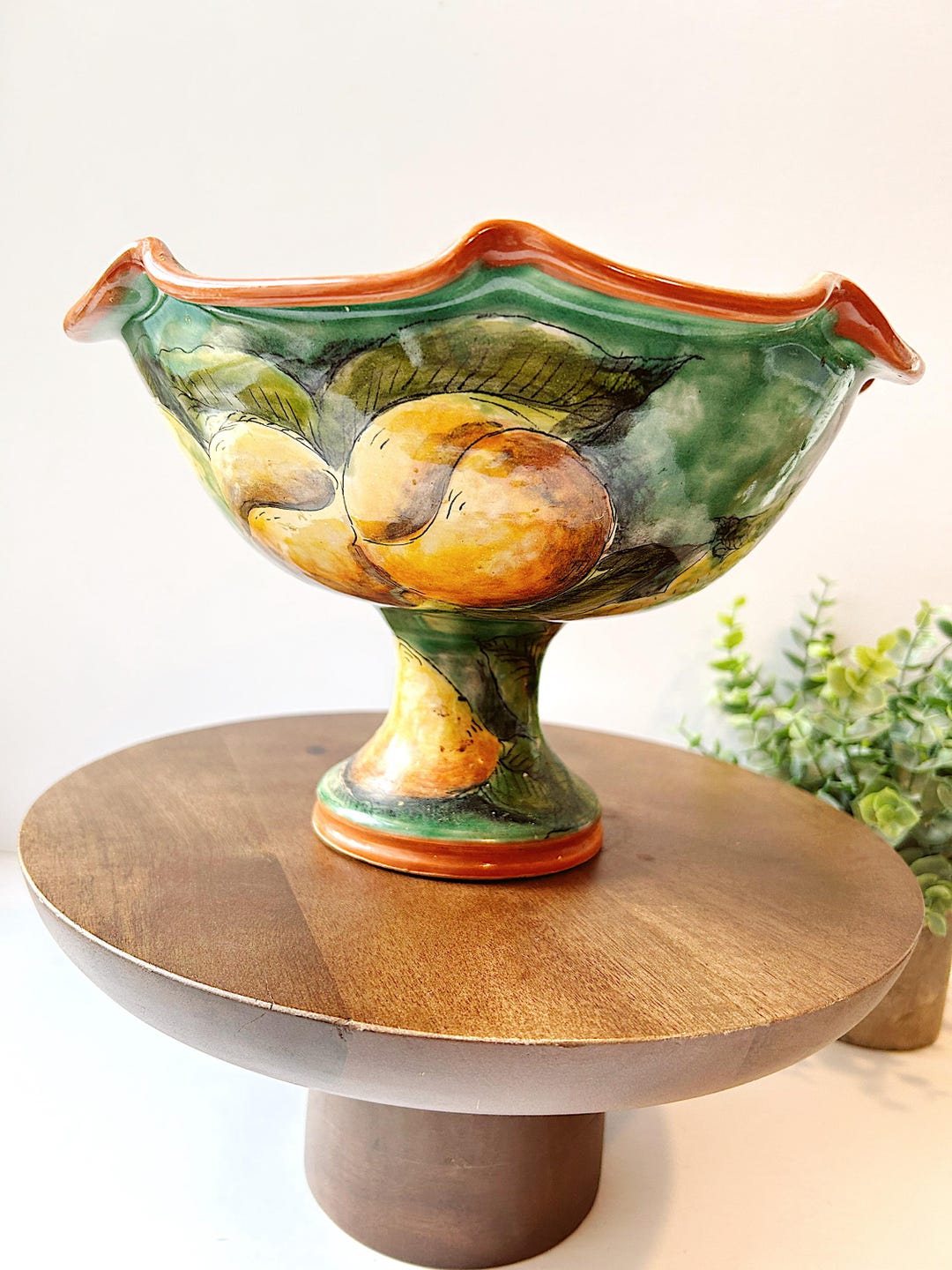 Vintage Santa Rosa Majolica Footed Fruit Bowl Mexico Pottery - Etsy