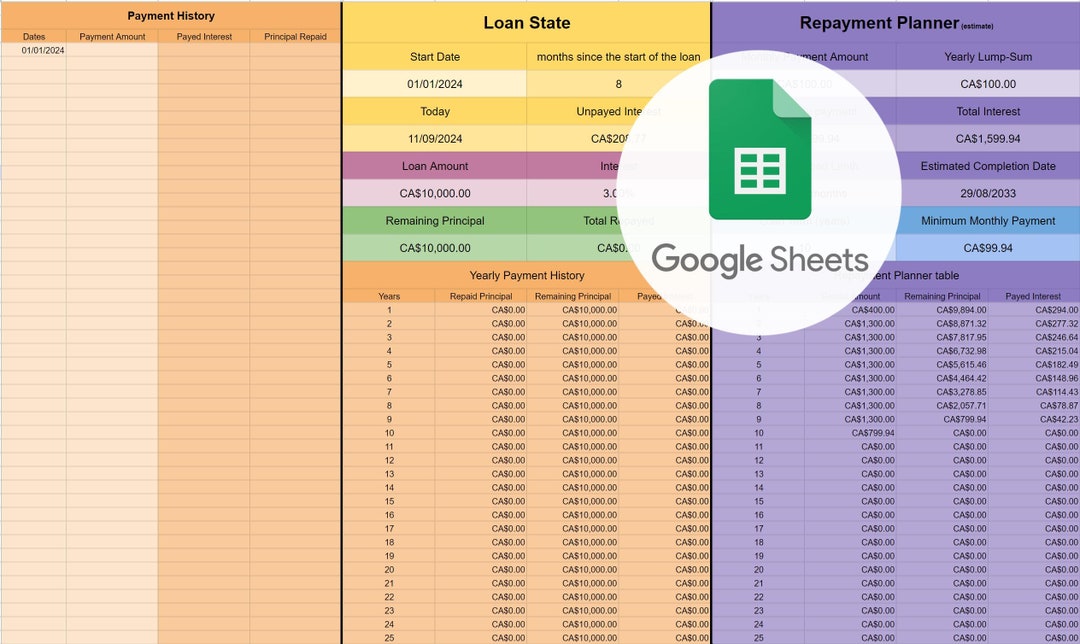 Personal Loan Tracker Template - Etsy