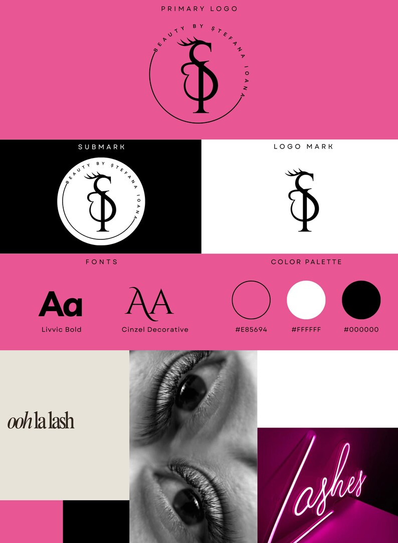 Custom Logo Design | Lash Studio Logo & Color Palette | Visual Identity ...