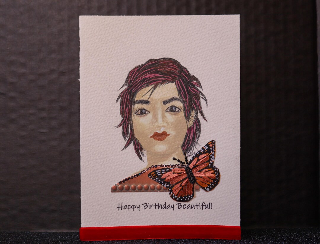 Handmade Asian-inspired Birthday Card for Her Elegant 3D Embellished ...