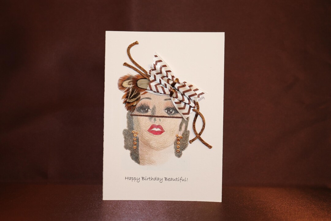 Handmade Fancy Birthday Card Handcrafted Vintage-inspired Birthday Card ...
