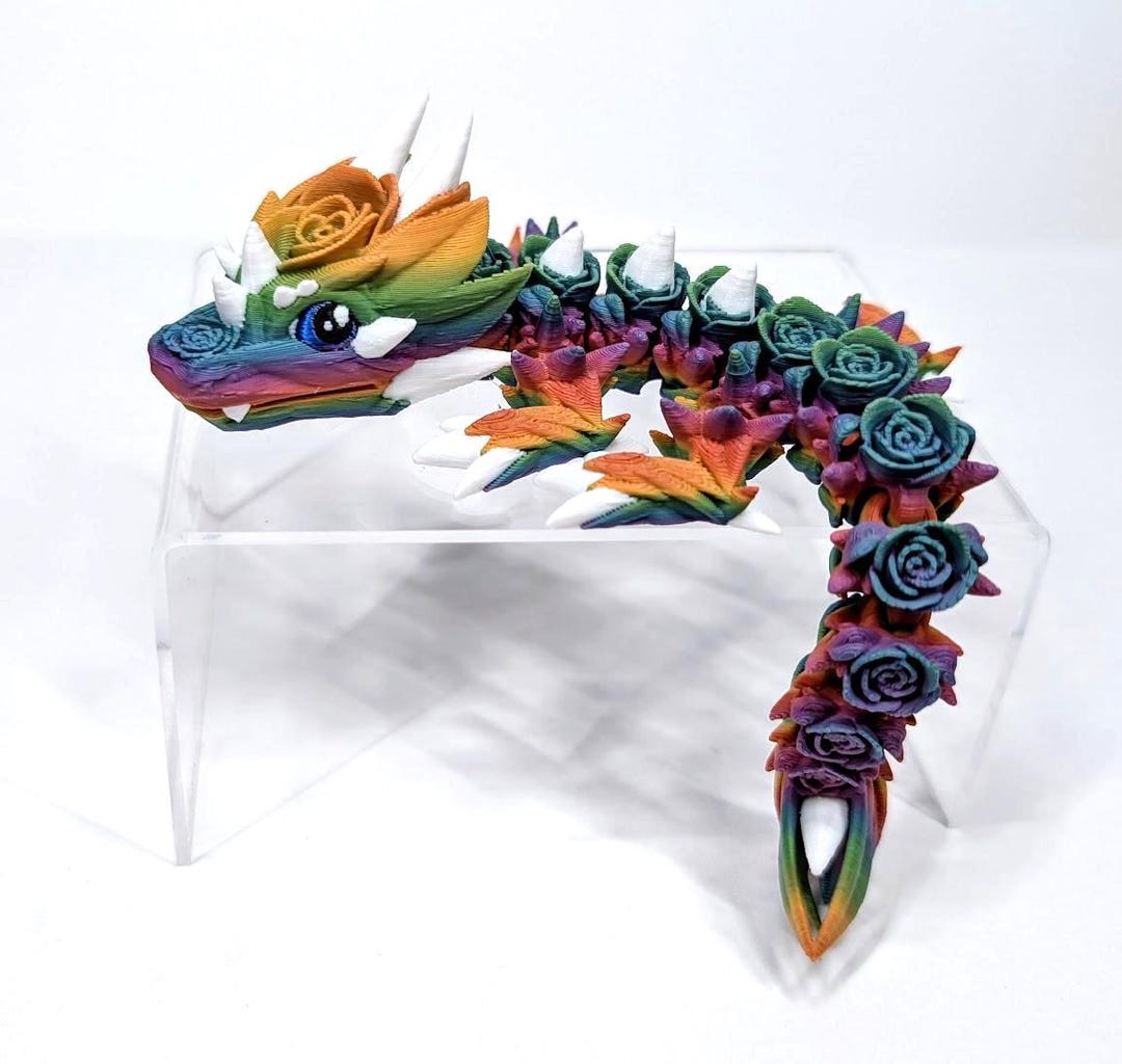 Rose Thorn Dragon *rainbow* UV Reactive (baby) - Etsy