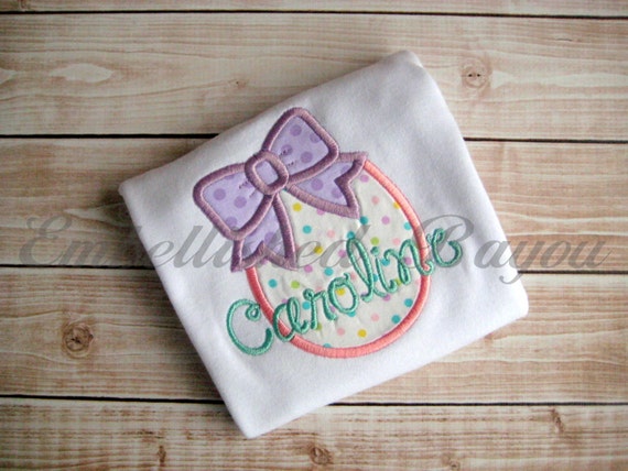 Easter Egg With Bow Appliqued Ruffle T-shirt or Bodysuit - Etsy