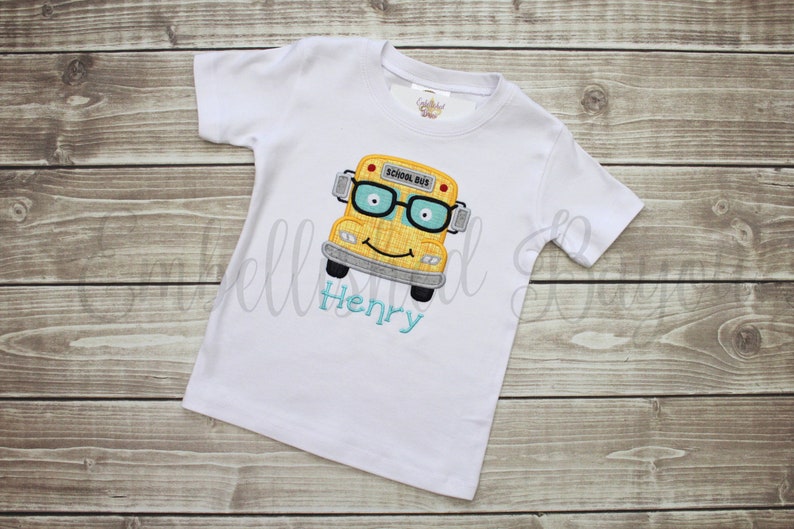 School Bus Applique T-shirt With Name Personalized for Boys or Girls - Etsy