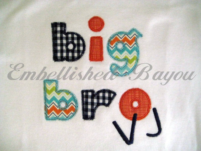 Big Bro Lil Bro Applique T-shirt and Bodysuit Personalized for - Etsy
