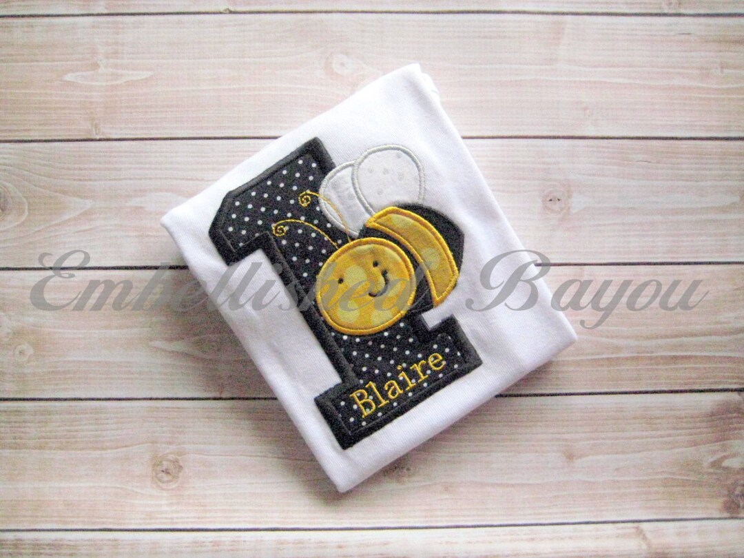 Bumble Bee Number Applique Personalized Birthday Ruffle - Etsy