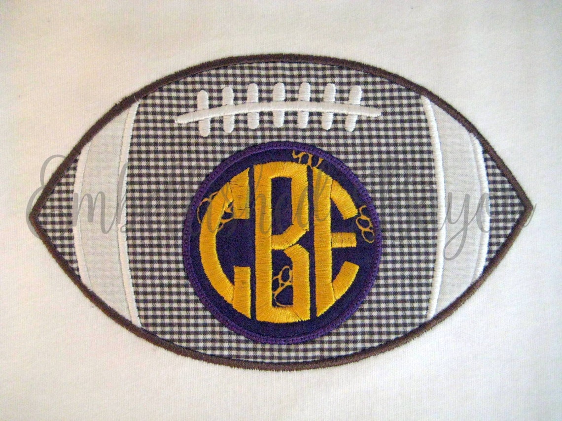 Football With Monogram Personalized Appliqued T-shirt for Boys, LSU or ...