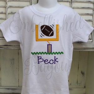 Football and Goalposts Personalized Appliqued T-shirt for Boys, Choose ...