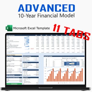 Advanced Financial Model 10-year Business Valuation Model Excel ...