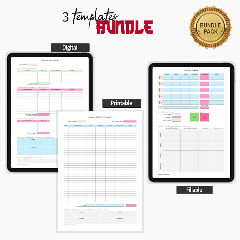 Kakeibo Japanese Budget Planner Bundle | Printable Binder Sheets ...