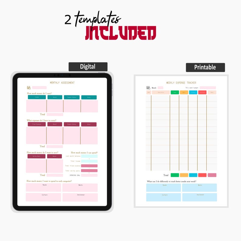 Kakeibo Japanese Budget Planner Bundle | Printable Binder Sheets ...