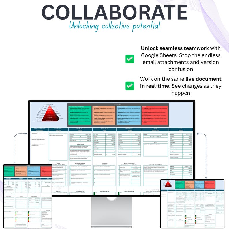 One Page Strategic Plan Template | Editable Excel, Google Sheets ...