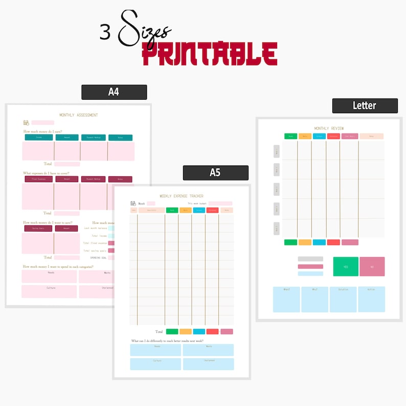 Kakeibo V2 Japanese Paycheck Budget Planner: Printable Binder Sheet ...