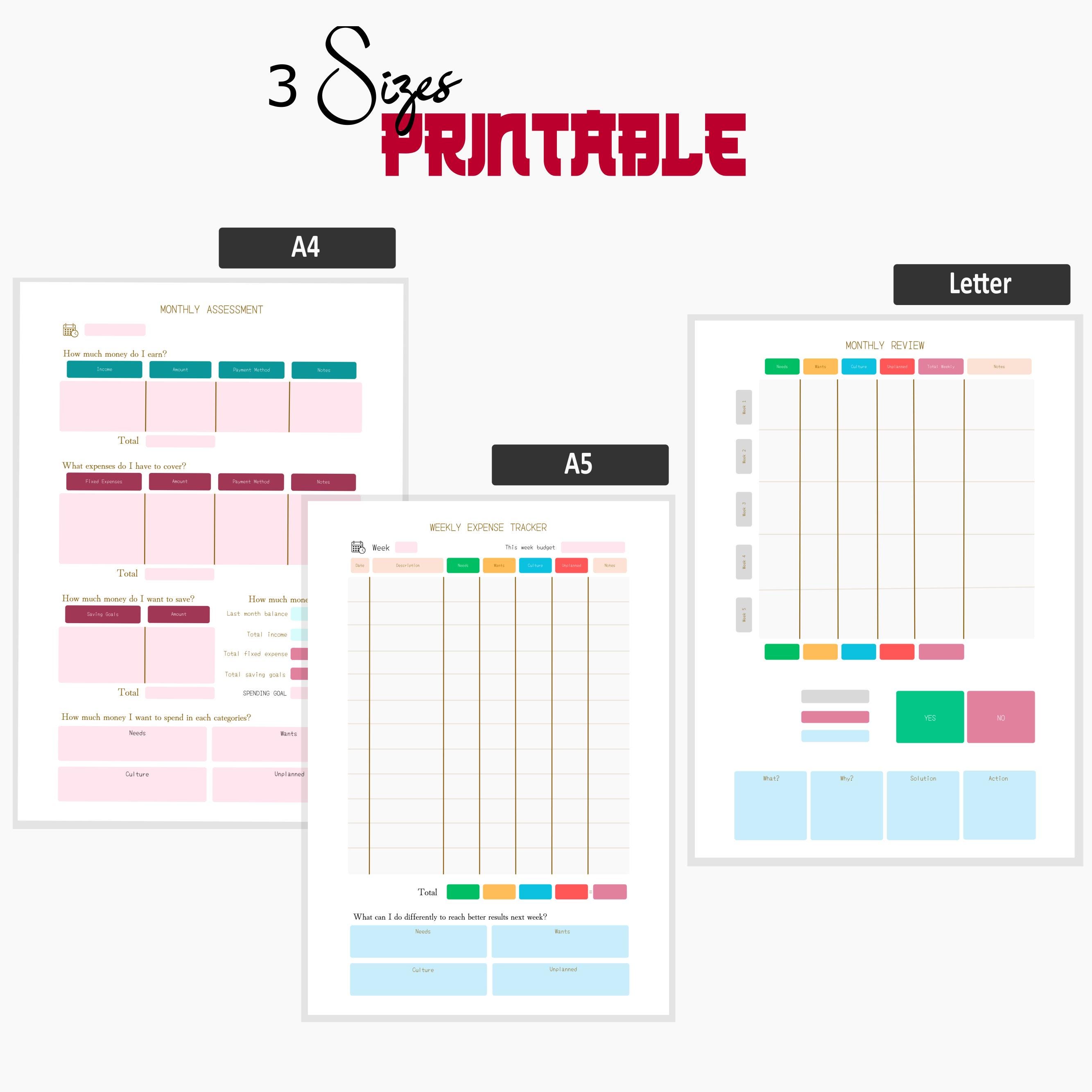 Kakeibo Japanese Income and Expense Tracker: Editable Binder Sheet ...