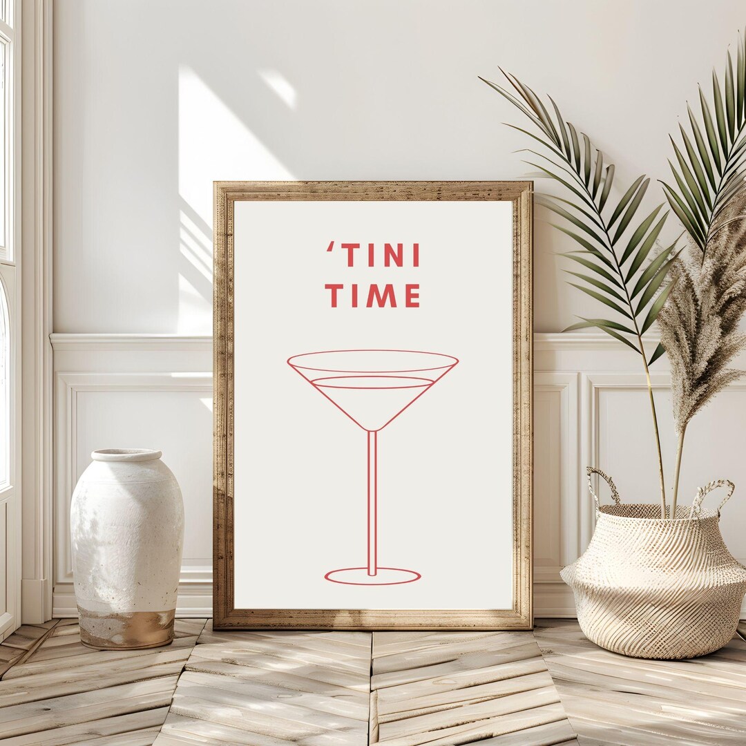 Martini Time / Martini Print, Bar Art Print, Coctail Poster, Dopamine ...