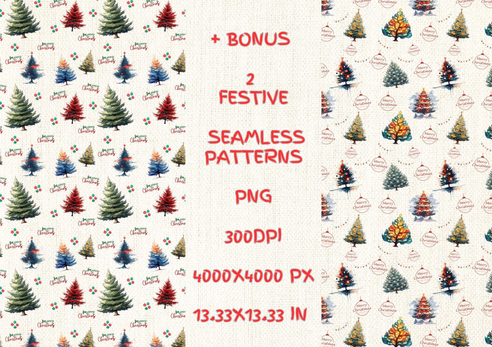 Christmas Tree Clipart, Odd Christmas Trees, Christmas Seamless ...