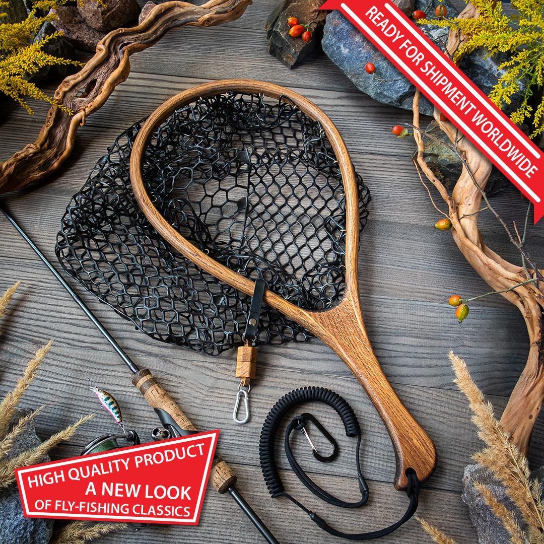 KIT: old Red-hound old Oak/short Landing Net/magnet Holder & Secure ...