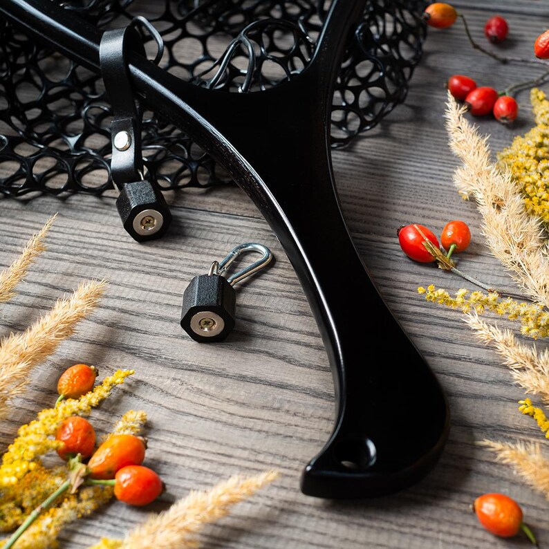 KIT: Black Edition walnut/short Landing Net/magnet Holder & Secure Lace ...