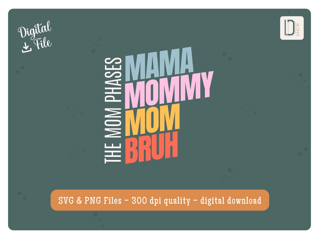 The Mom Phases Retro SVG and PNG Funny Mom Life Design for Shirts ...