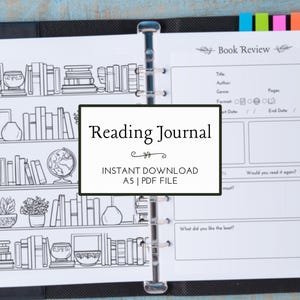 Reading Journal Tracker Book Journal Template Book Review Planner for ...