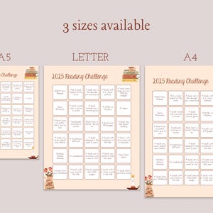2025 Reading Challenge Printable - 3 Sizes Included Book Tracker ...