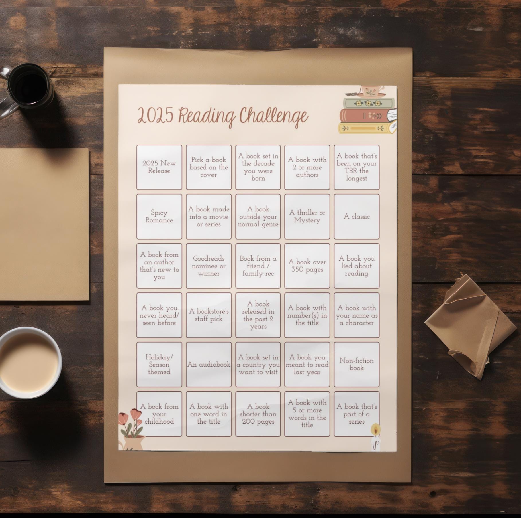 2025 Reading Challenge Printable 3 Sizes Included Book Tracker Reading ...