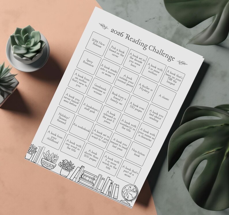 2026 New Year Reading Challenge Printable: Minimalist Book Tracker (PDF ...