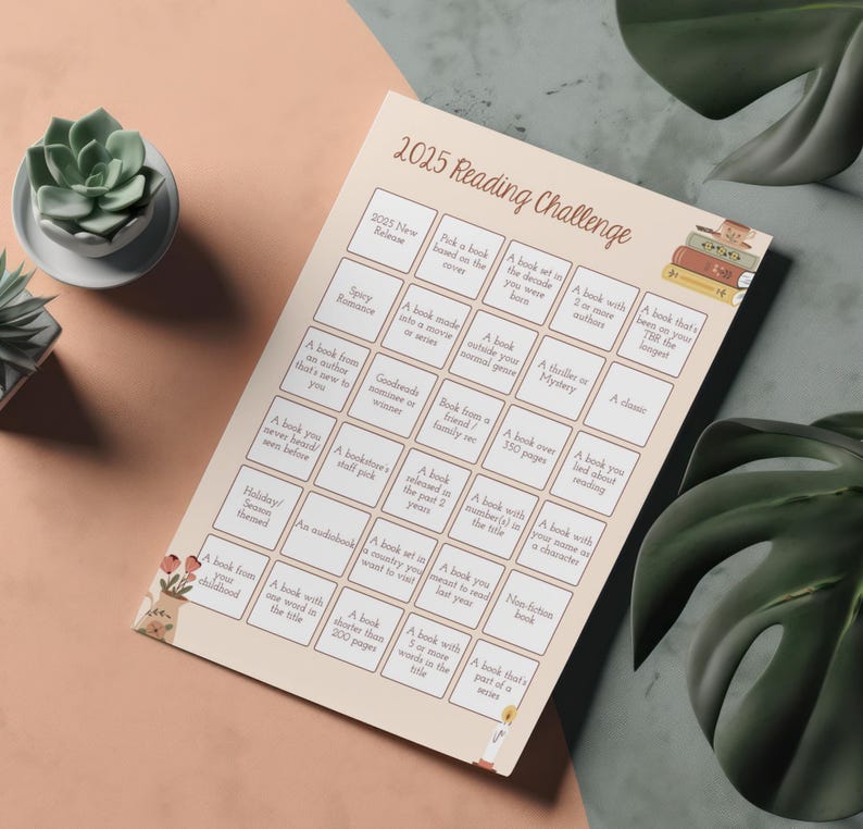 2025 Reading Challenge Printable - 3 Sizes Included Book Tracker ...