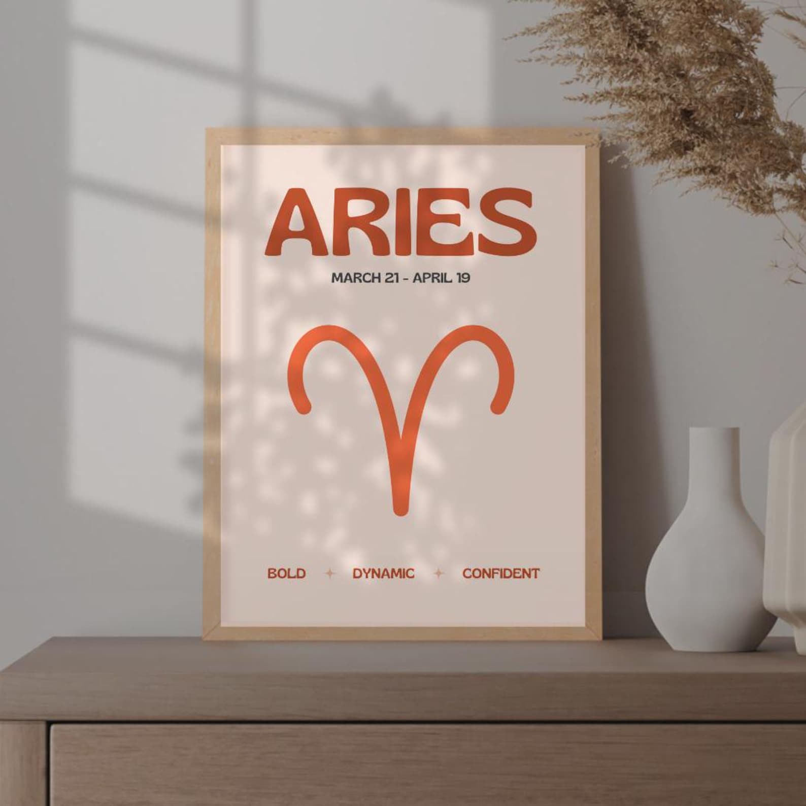 Aries Zodiac Poster, Aries Digital Poster, Zodiac Digital Poster, Horoscope Art Print, Aries ...