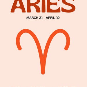 Aries Zodiac Poster, Aries Digital Poster, Zodiac Digital Poster ...