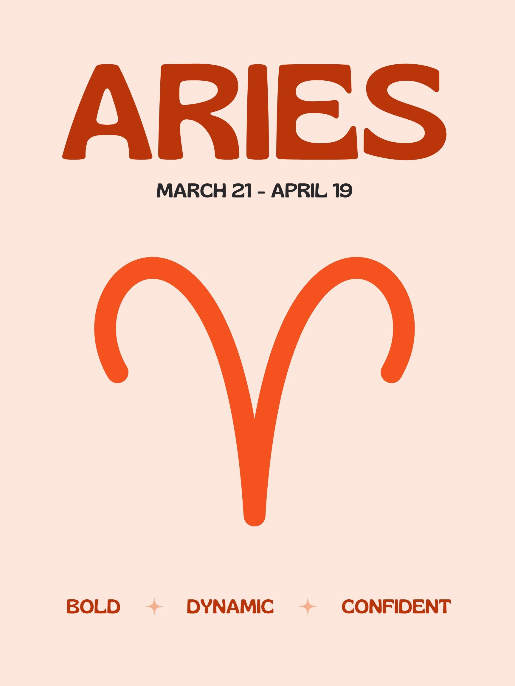 Aries Zodiac Poster, Aries Digital Poster, Zodiac Digital Poster, Horoscope Art Print, Aries ...