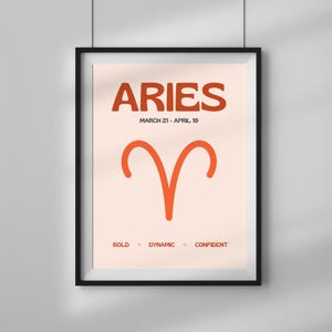 Aries Zodiac Poster, Aries Digital Poster, Zodiac Digital Poster ...