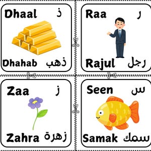 Arabic Alphabet Flashcards: Bilingual Learning for Kids (digital ...