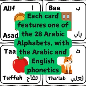 Arabic Alphabet Flashcards: Bilingual Learning for Kids (digital ...
