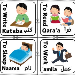 Get Fluent in Arabic: Essential Verb Flashcards, Instant Download ...