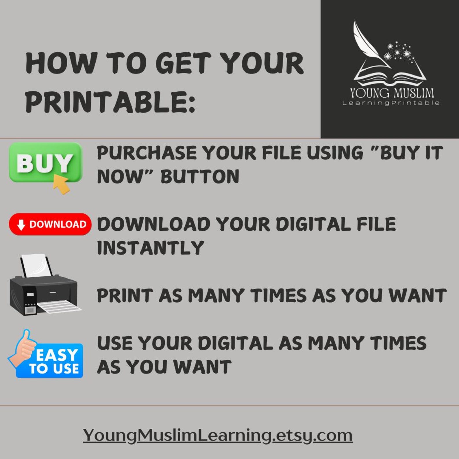 Get Fluent in Arabic: Essential Verb Flashcards, Instant Download ...