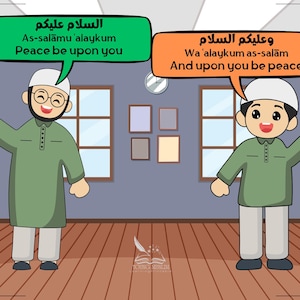 Arabic Greetings Flashcards: Basic Phrases, Educational Tool (digital ...