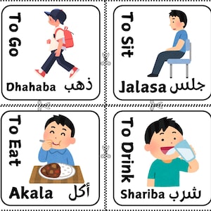 Get Fluent in Arabic: Essential Verb Flashcards, Instant Download ...