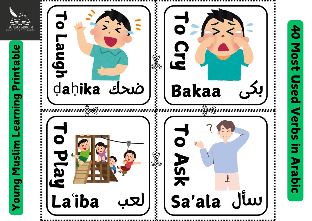 Get Fluent in Arabic: Essential Verb Flashcards, Instant Download ...