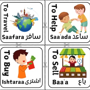 Get Fluent in Arabic: Essential Verb Flashcards, Instant Download ...