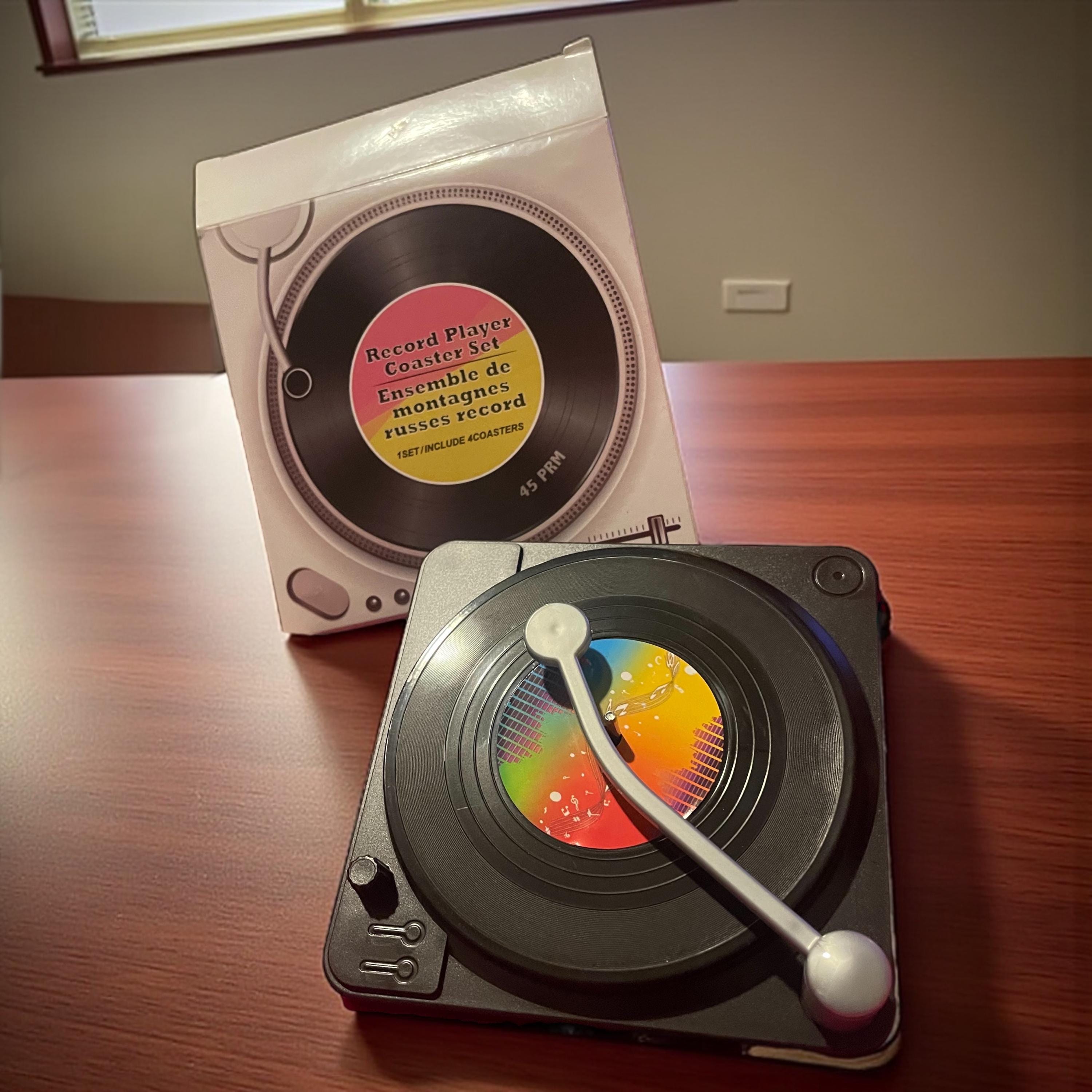 Retro Record Player Coaster Set: Music Lover Gift - Etsy
