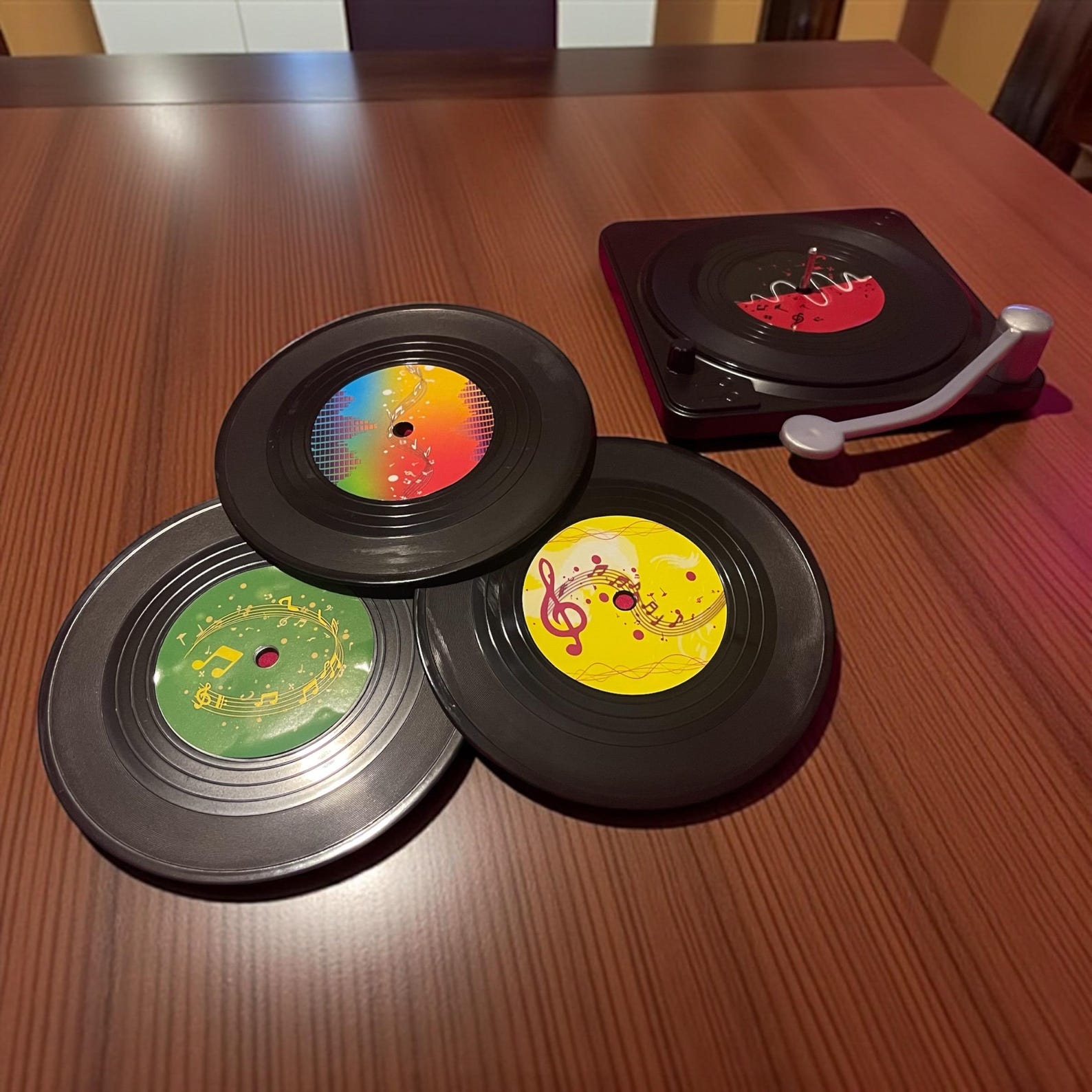 Retro Record Player Coaster Set: Music Lover Gift - Etsy
