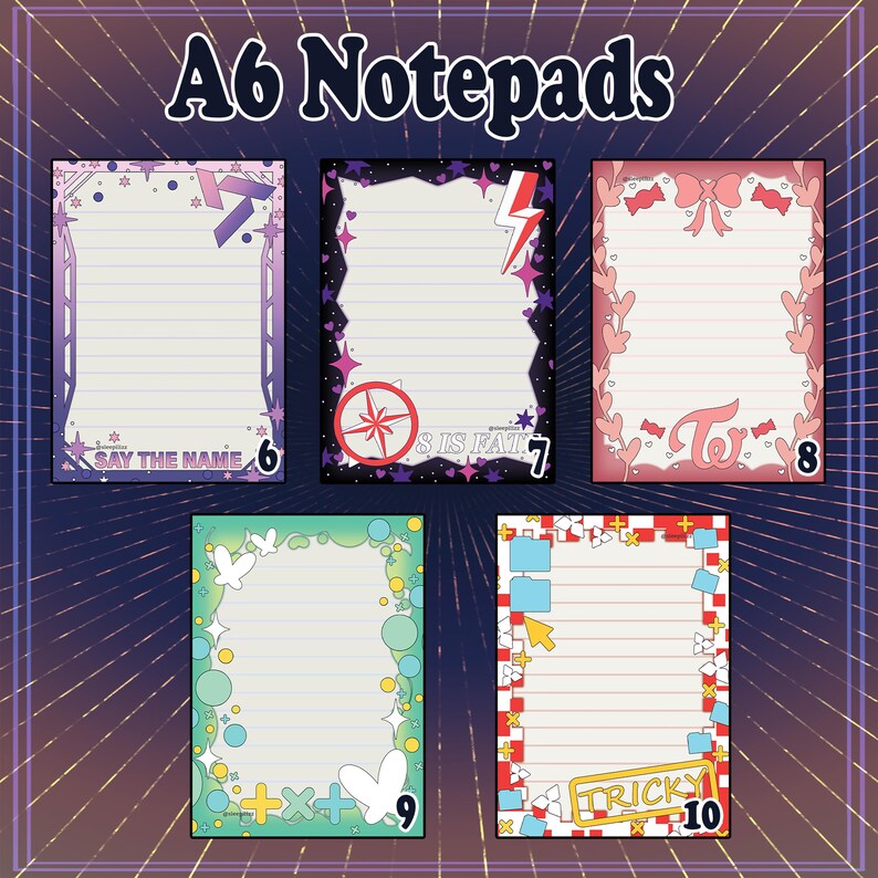 Buy KPOP A6 Group Notepads Aespa, Ateez, G-idle, Le Sserafim, NCT ...