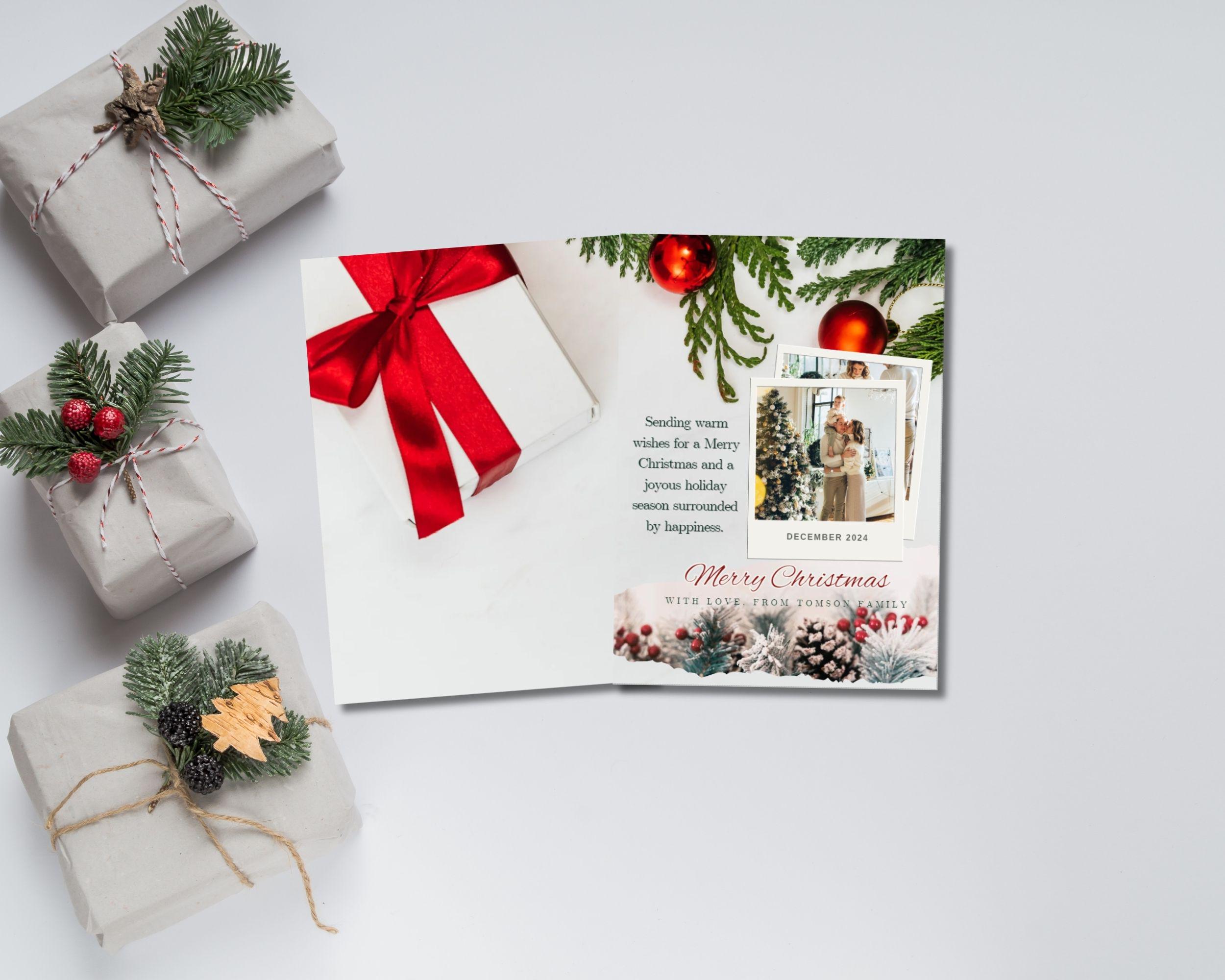 Editable Christmas Greeting Cards – Canva Templates – Customizable ...