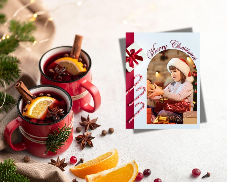 Editable Christmas Greeting Cards – Canva Templates – Customizable ...