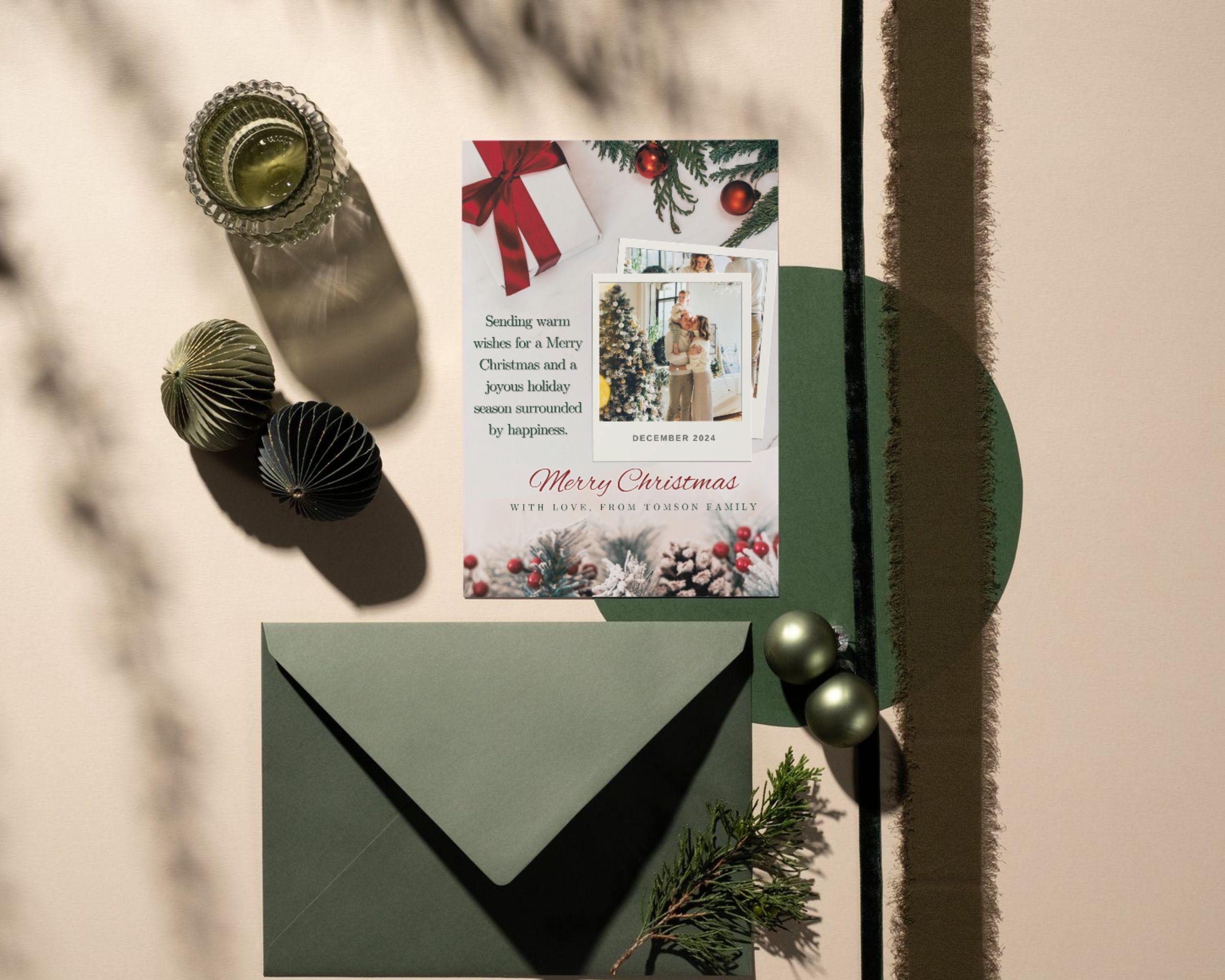 Editable Christmas Greeting Cards – Canva Templates – Customizable ...