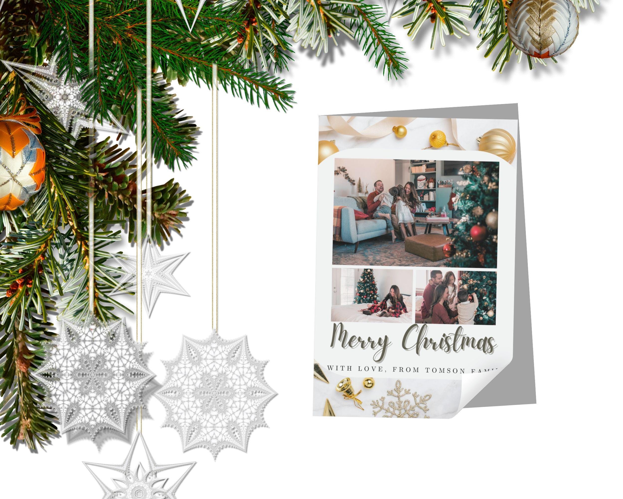 Editable Christmas Greeting Cards – Canva Templates – Customizable ...