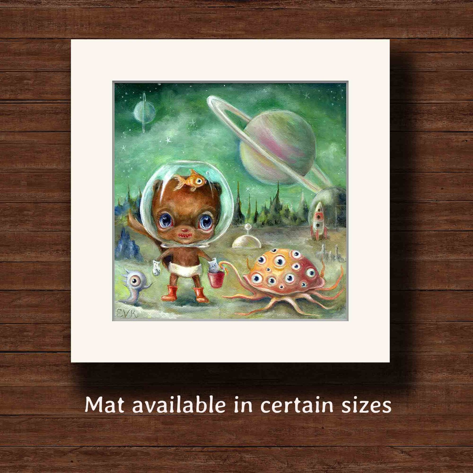 Chipmunk in Outer Space Art, Colorful Retro Sci Fi, Pop Surrealism ...